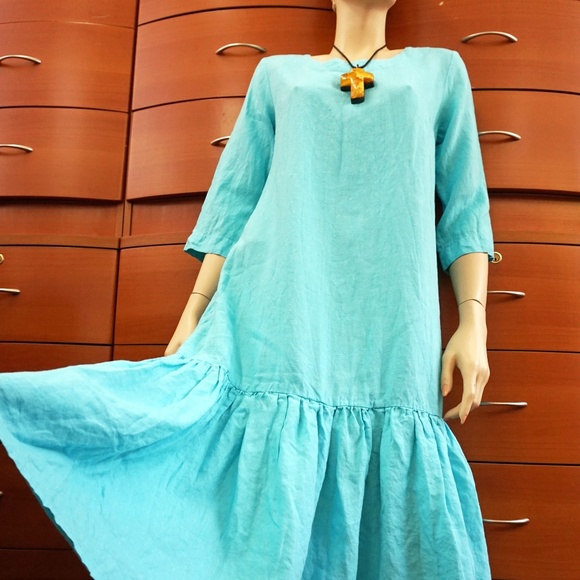 Handmade | Dresses | Washed Linen Dress Organic Eco Made In Europe ...